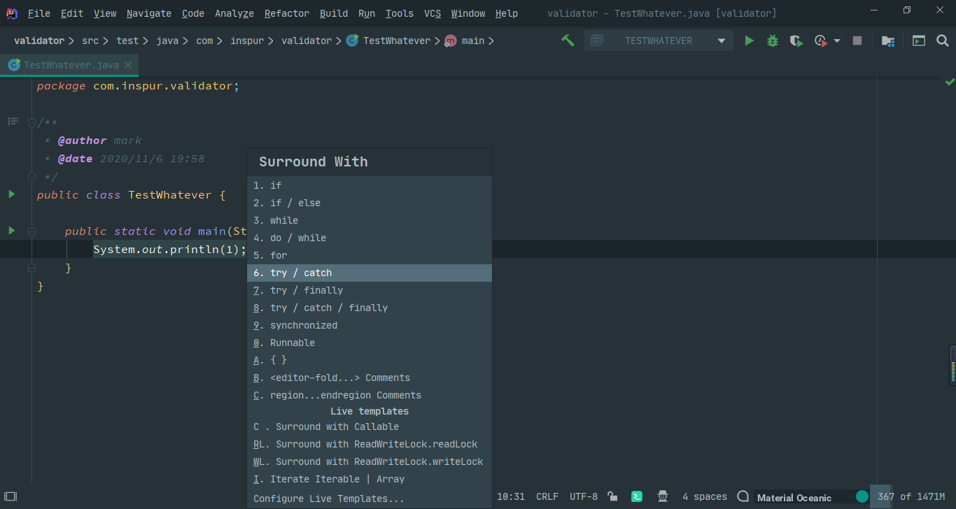 idea中使用try/catch包围一段代码的快捷键_idea trychatch快捷键-CSDN博客