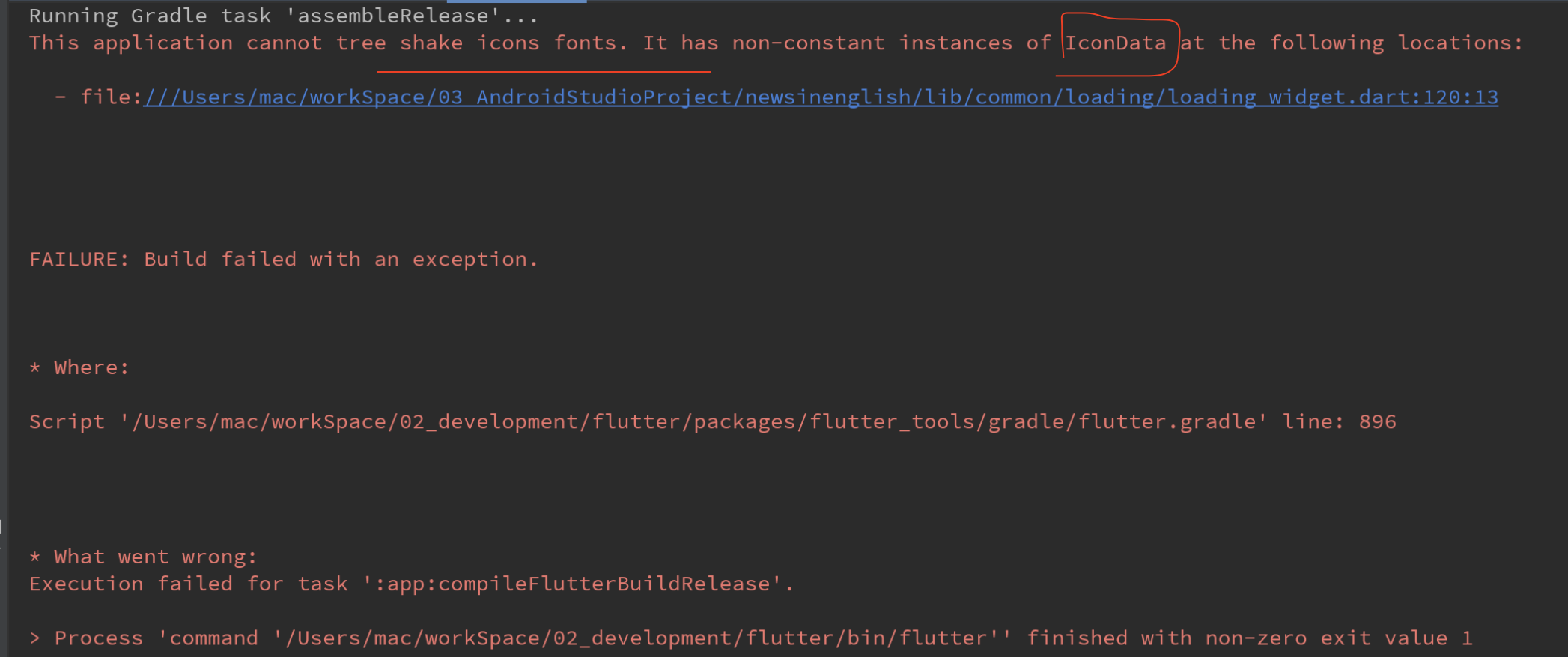 flutter,android打包IconData报错_this application cannot tree shake icons fonts. it-CSDN博客