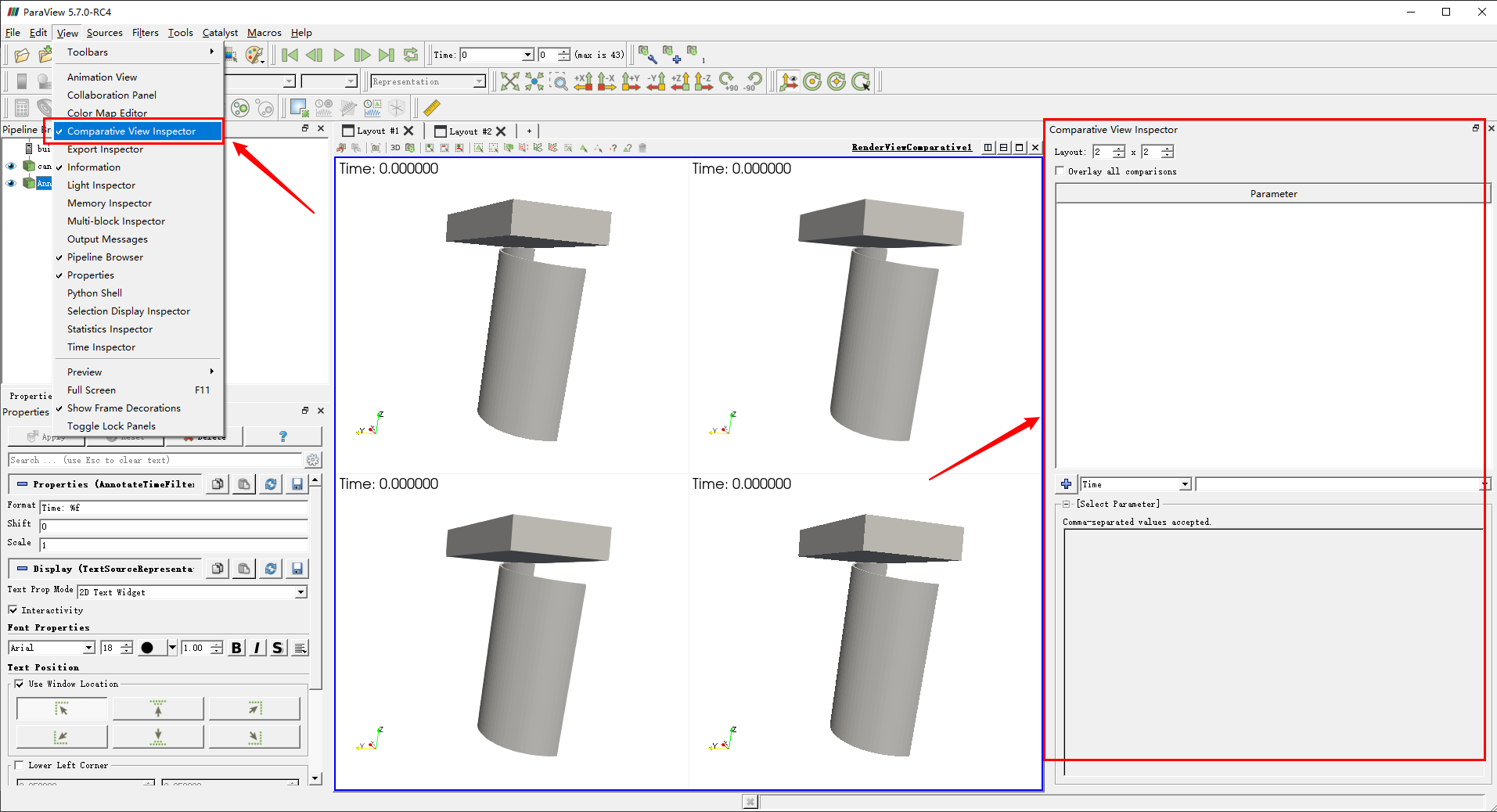 【ParaView】使用Paraview 的comparitive视图同时显示不同时间步的结果_apdl如何查看不同时间步的图-CSDN博客