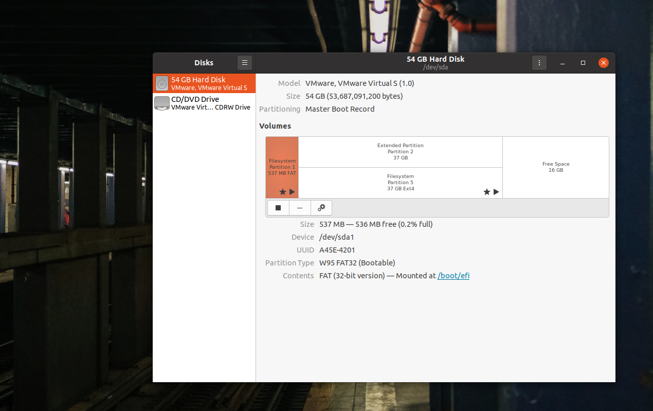 使用Ubuntu自带Disks工具扩展(扩容 )Vmware中ubuntu 20.04的硬盘空间-CSDN博客