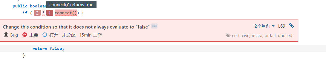 Sonar的bug修改_do something with the "boolean" value returned by -CSDN博客