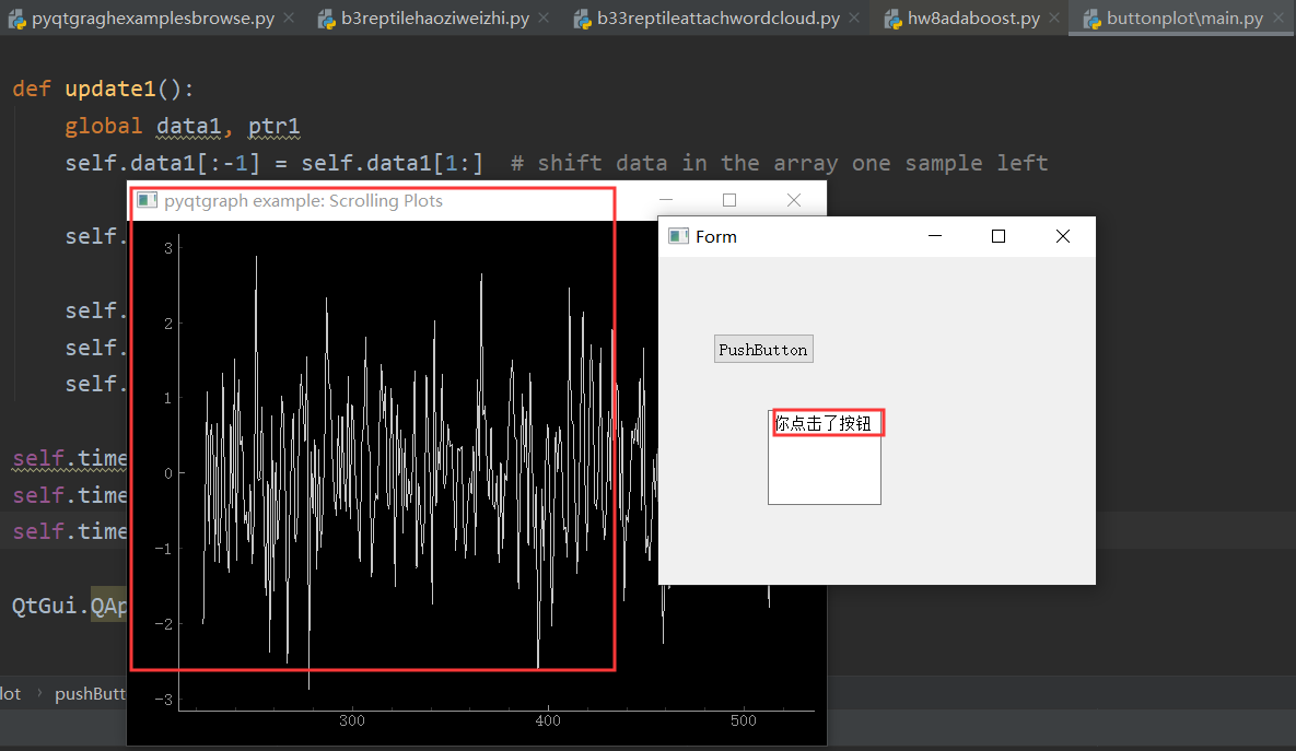 pyqt5的gui调用pyqtgragh画出动态连续波形图【实测成功】_gui怎么做滚动波形-CSDN博客