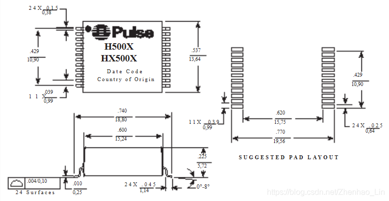 HX5008NL 普思Pulse 网络变压器_hx5008nl参考电路-CSDN博客