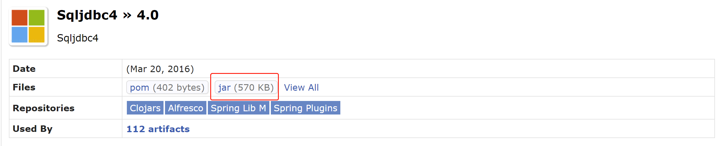 解决Missing artifact com.microsoft.sqlserver:sqljdbc4:jar:4.0问题_未解析的依赖项: 'com.microsoft.sqlserver ...