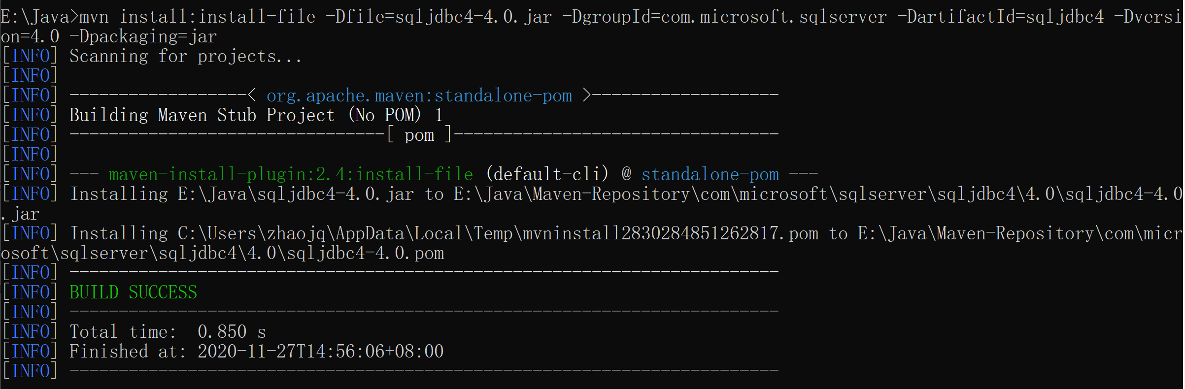 解决Missing artifact com.microsoft.sqlserver:sqljdbc4:jar:4.0问题_未解析的依赖项: 'com.microsoft.sqlserver ...