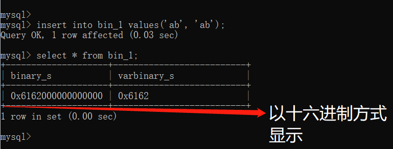 命令行操作MySQL - 二进制类型_mysql中如何使用二进制的与或-CSDN博客