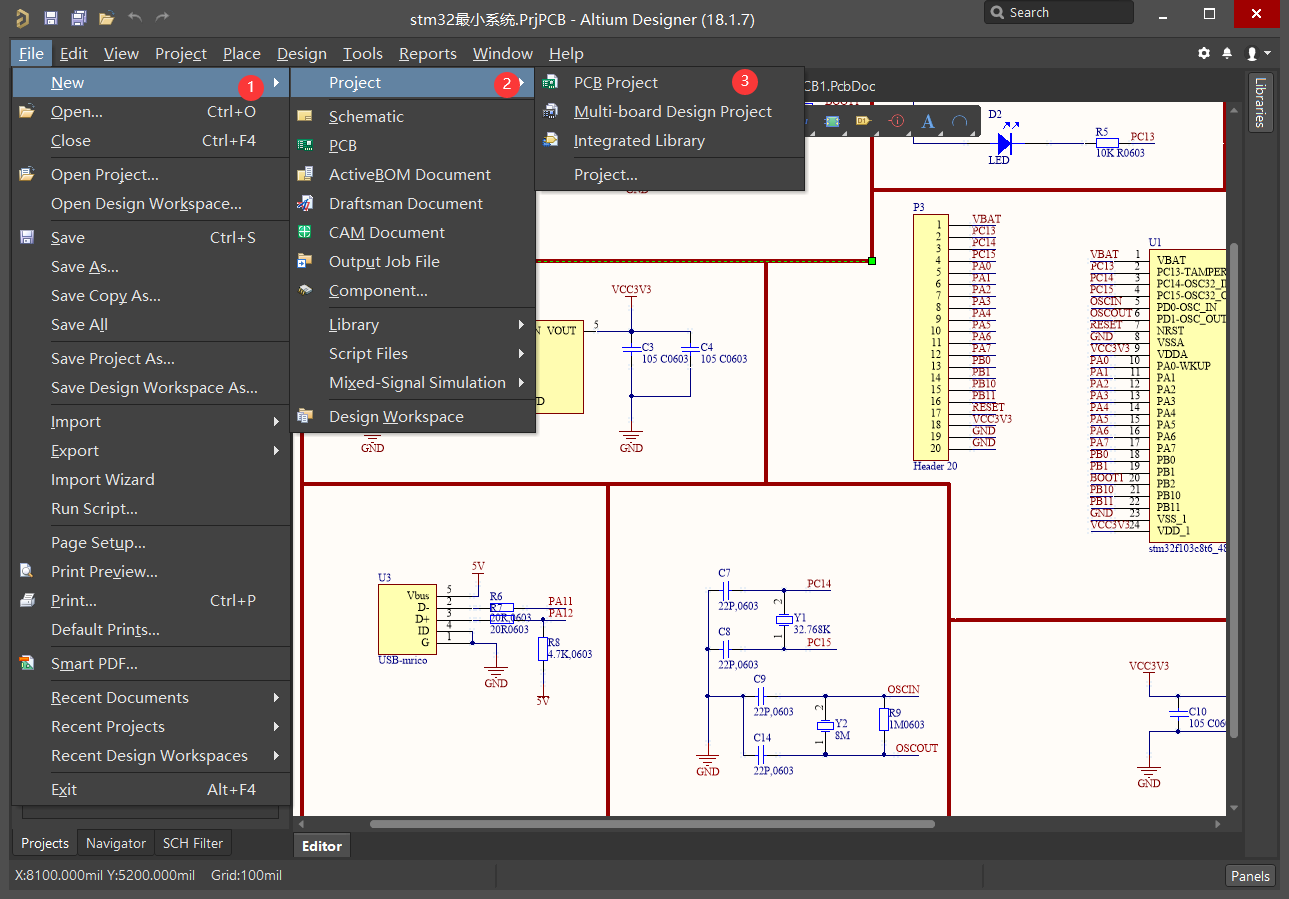 绘制stm32最小系统PCB图_stm32l151 最小工程-CSDN博客