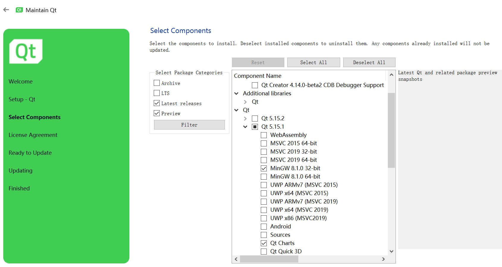 Qt安装QtCharts | 超简便方法_qt4.6.2没有charts-CSDN博客