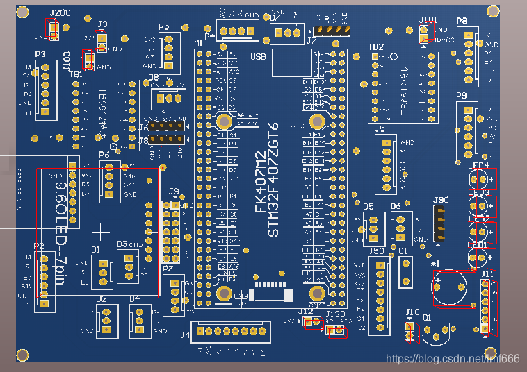 Stm32f4系列1:控制板。stm32f407zgt6反客淘宝店,第二个版本,实验室用扩展底板原理图和pcb图截图。stm32f407zgt6原理图 Csdn博客