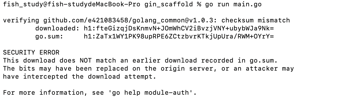 go mod tidy 报错：verifying ...: checksum mismatch_this download does not match an earlier download ...
