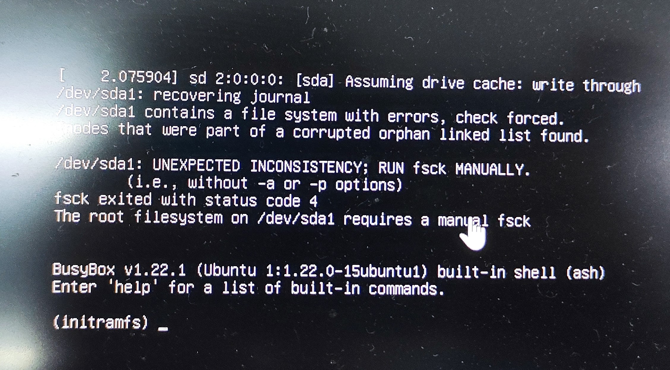 ubuntu系统开机显示BusyBox v1.22.1(Ubuntu 1:1.22.0-15ubuntu1) built-in shell(ash) 问题的解决办法-CSDN博客