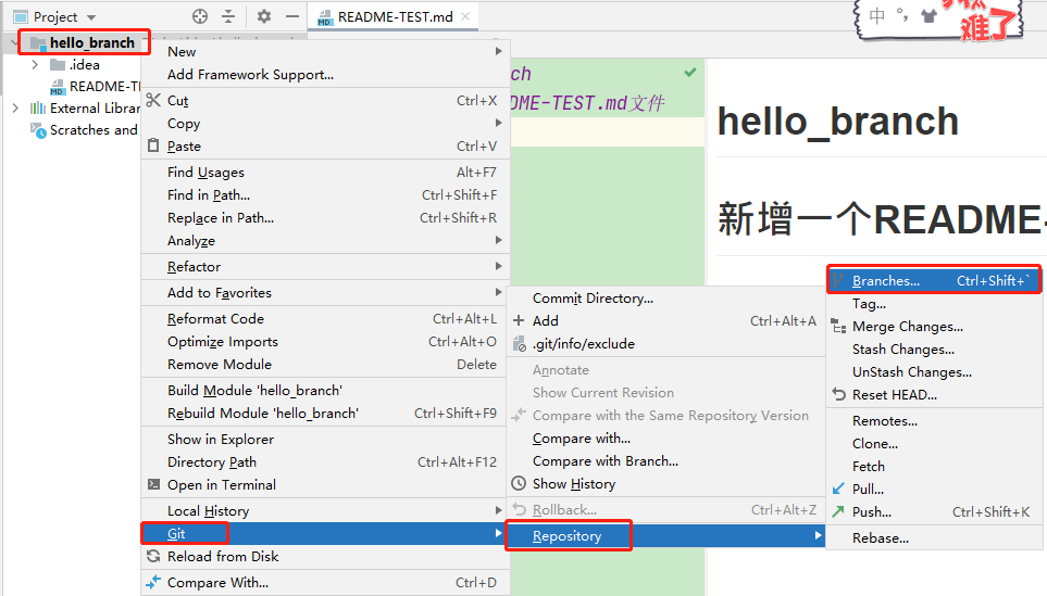 IDEA+Git，创建branch分支、checkout切换分支、merge合并分支等图文操作详解_idea git checkout-CSDN博客
