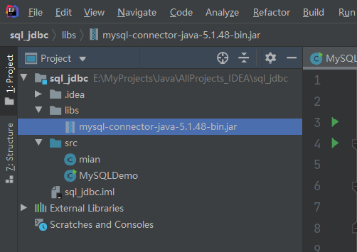 JDBC连接MySQL数据库——Java IDEA_mysql-connection-java5.1.48-CSDN博客