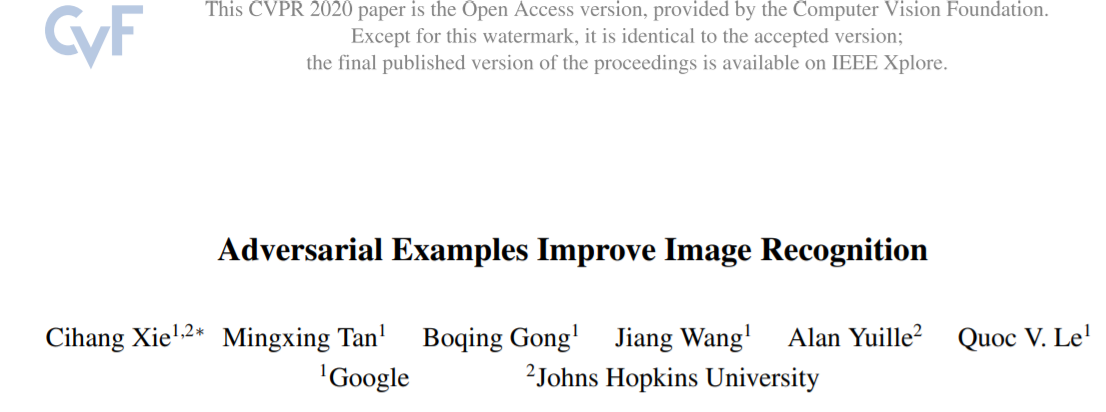 [论文理解]对抗性例子可用于改善图像识别Adversarial Examples Improve Image Recognition_图像识别的应用例子-CSDN博客