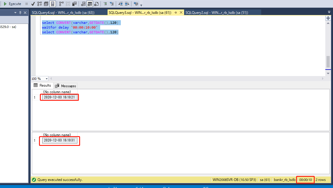 SQLServer sleep延时执行_sqlserver sleep-CSDN博客