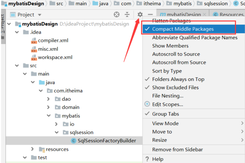 IDEA将包层目录完全展示，找不到compact middle packages怎么办？_idea没有compact middle packages-CSDN博客