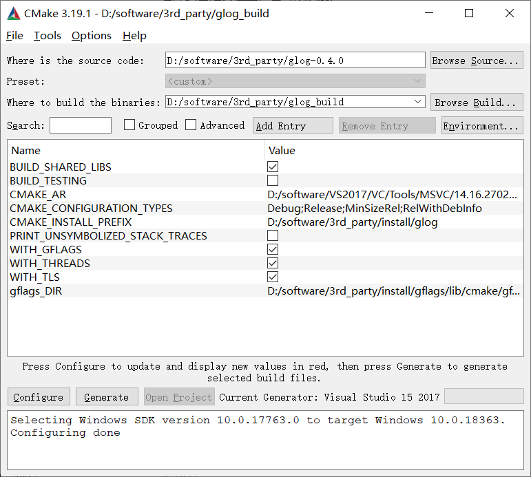 Win10安装Glog0.4.0|Cmake|VS2017_windows glog 安装-CSDN博客