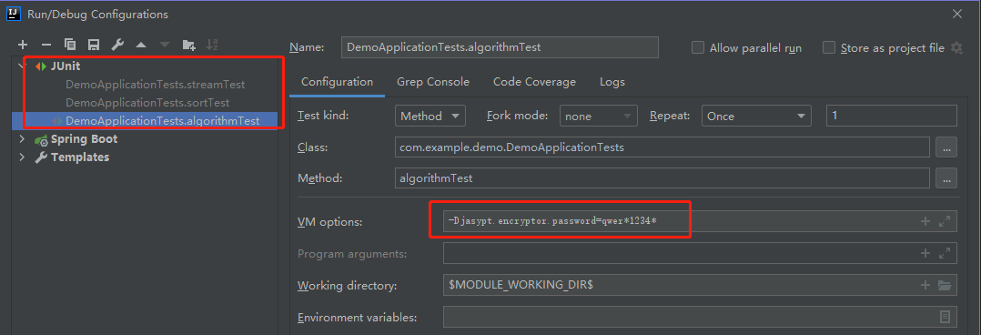 Springboot项目简单使用jasypt加密配置文件中的密码_-djasypt.encryptor.password-CSDN博客