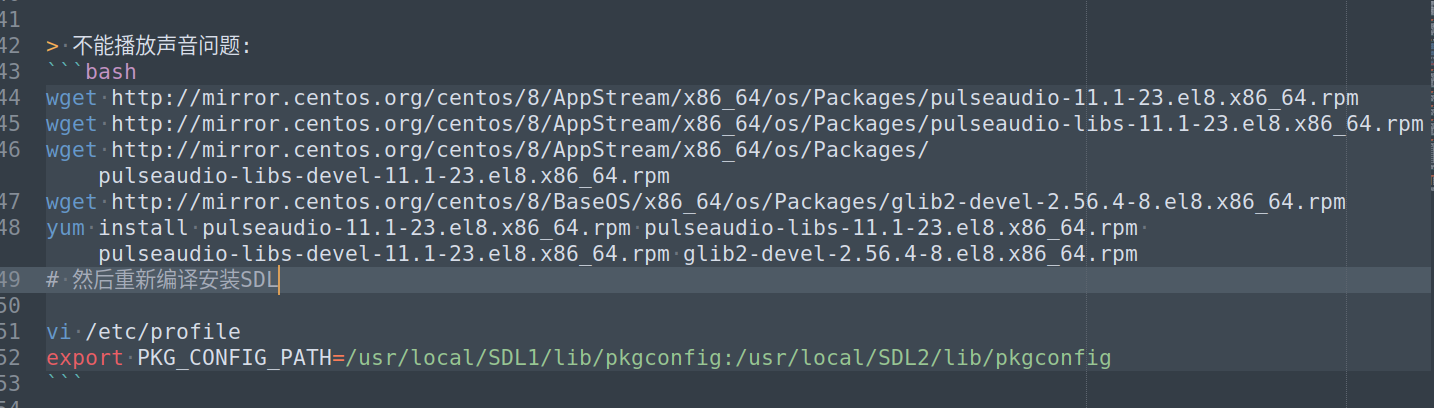 centos8 ffplay 播放音视频没有声音 SDL_OpenAudio (2 channels, 44100 Hz): No such audio device_no more ...