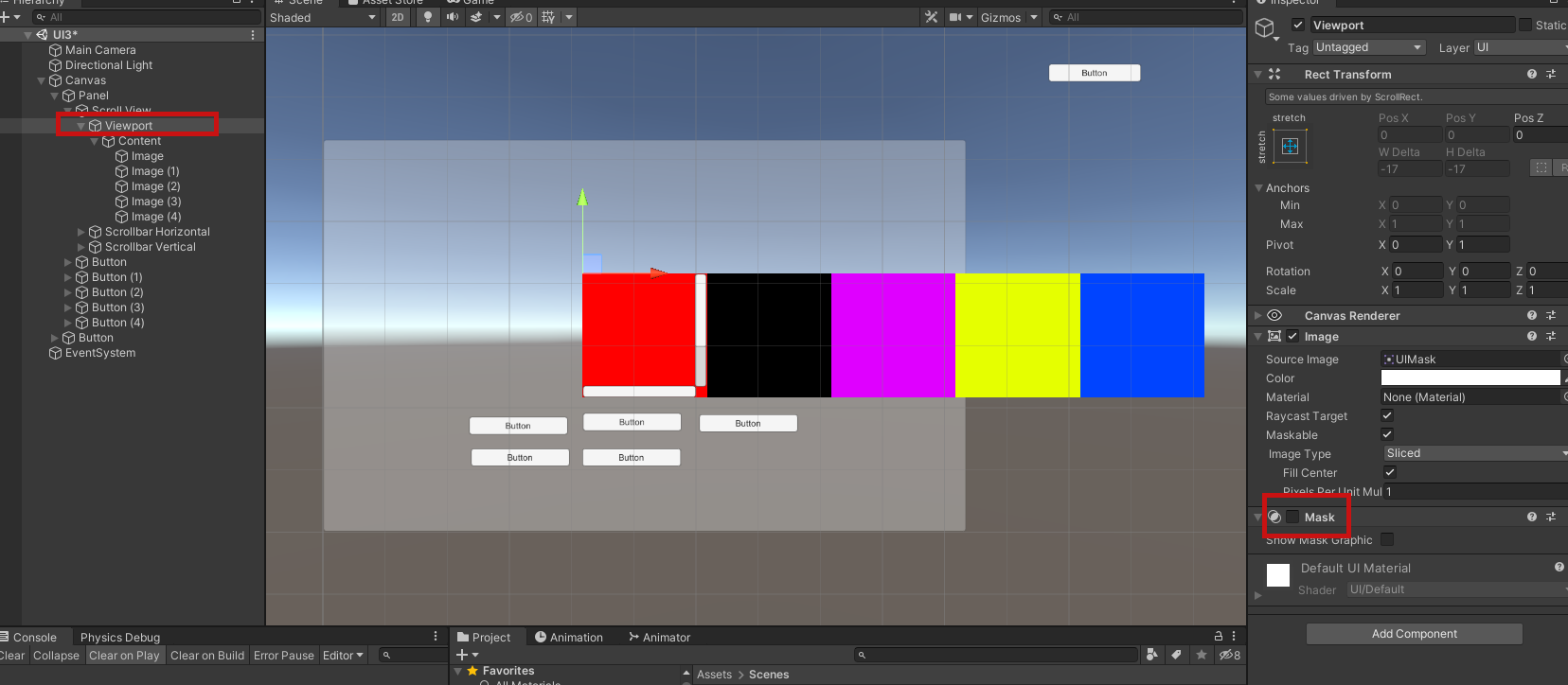 untiy用Scroll View实现划页效果（配图极多）_unity scroll view 加button同时触发实现划屏点击能完成吗-CSDN博客