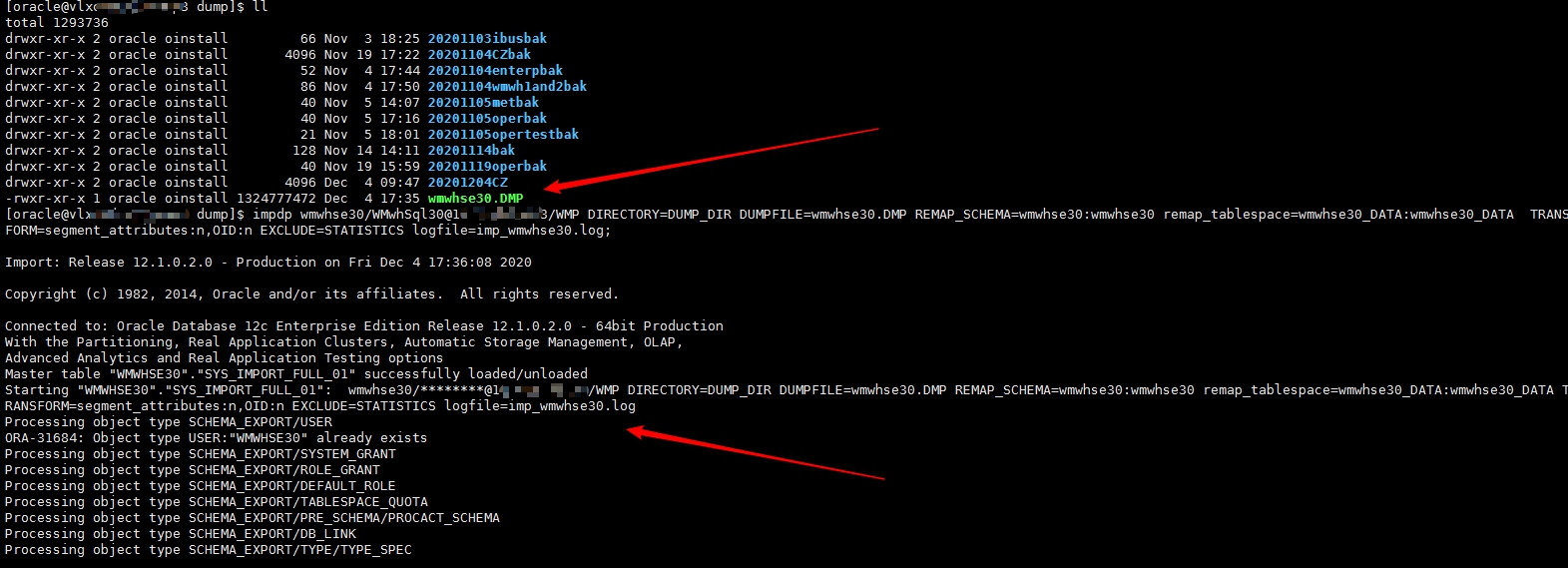 记一次impdp导入失败，失败指令为ORA-39002 ORA-39070 ORA-29283 ORA-06512 ORA-29283-CSDN博客