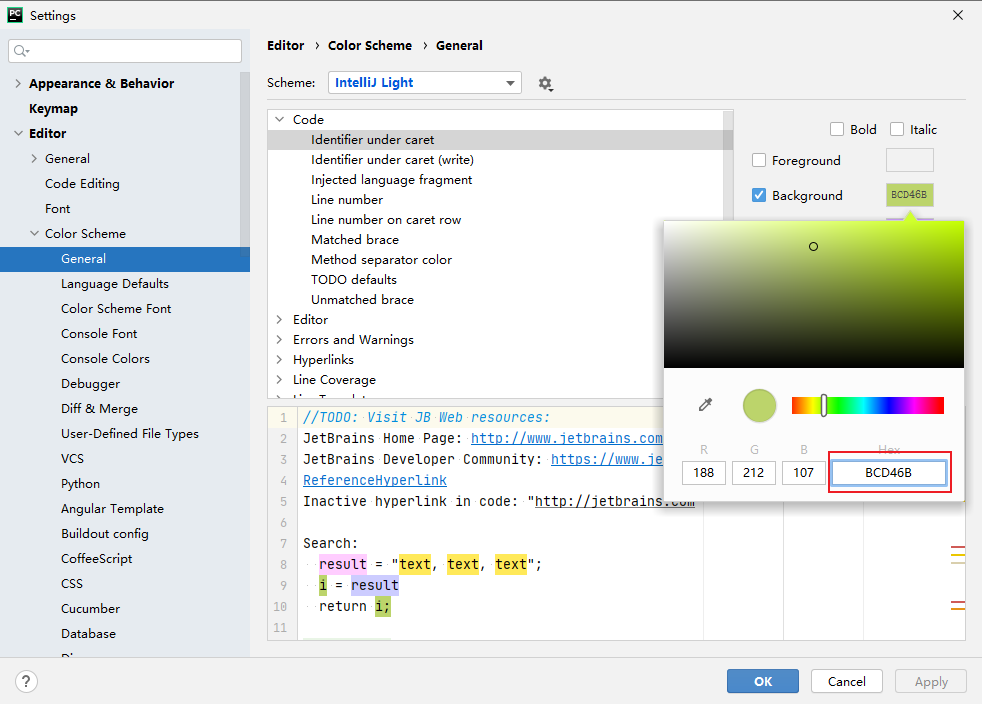 pycharm中设置选中相同字符时的高亮颜色_pycharm高亮字体颜色-CSDN博客