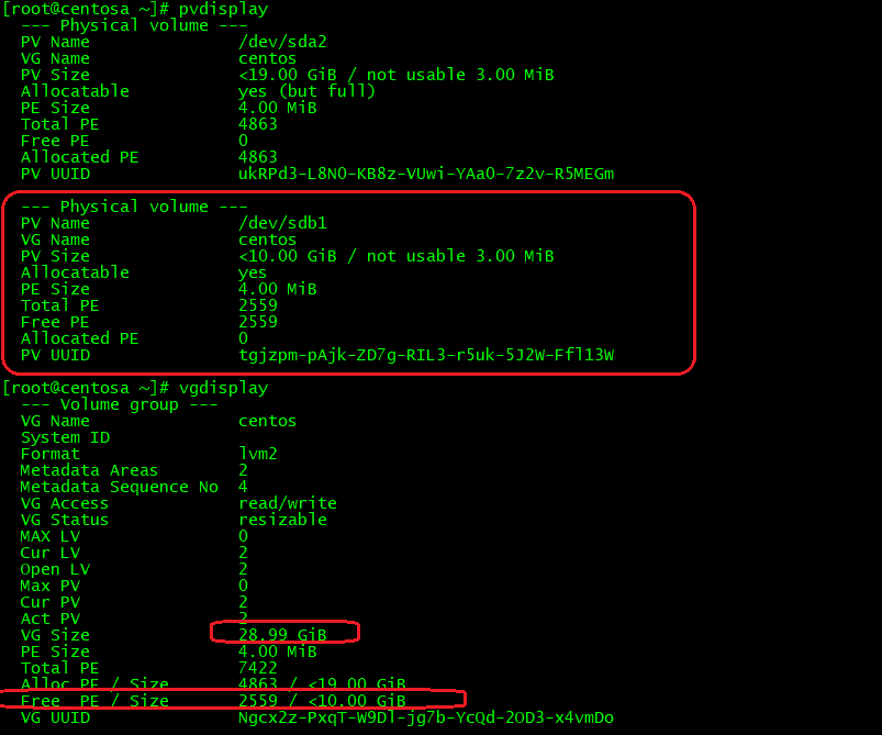 VMware CentOS Linux磁盘空间扩容过程详解_insufficient free space: 2560 extents needed, but -CSDN博客