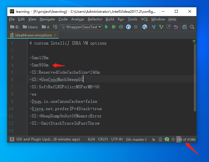 记录关于IDEA的idea64.exe.vmoptions文件使用的误区_idea64.exe.vmoptions在setting里-CSDN博客