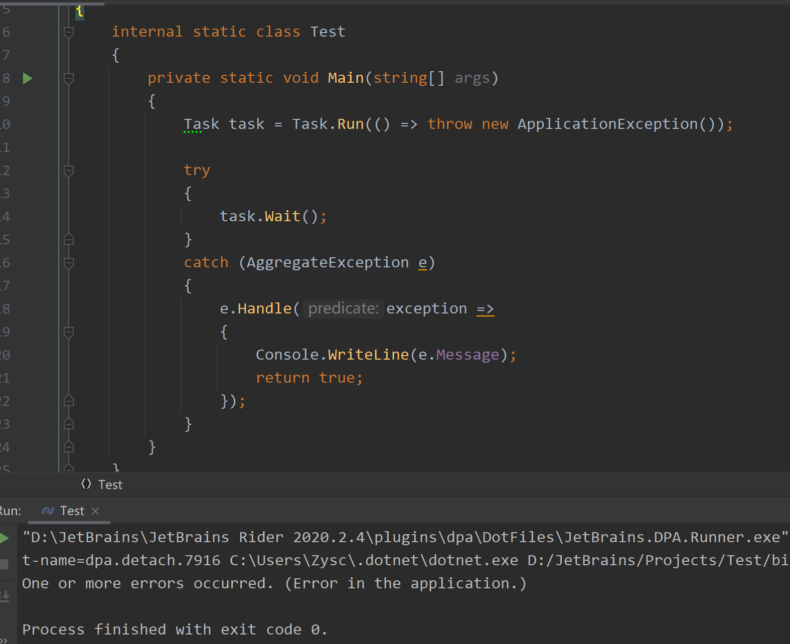 [C#]关于处理任务中未处理的异常与AggregateException-CSDN博客