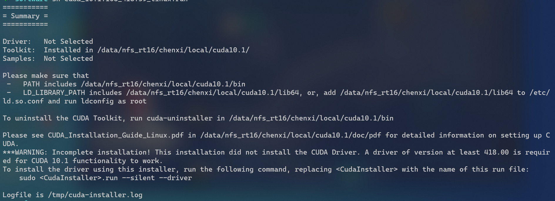 不用sudo权限安装cuda10.1_非sudo用户安装cuda-CSDN博客