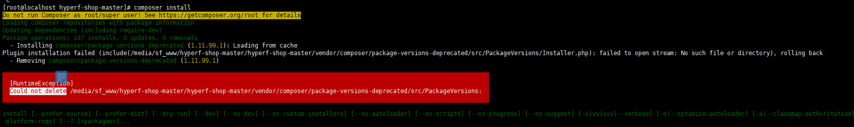 Composer install失败Could not delete...........解决方案_composer could not delete-CSDN博客