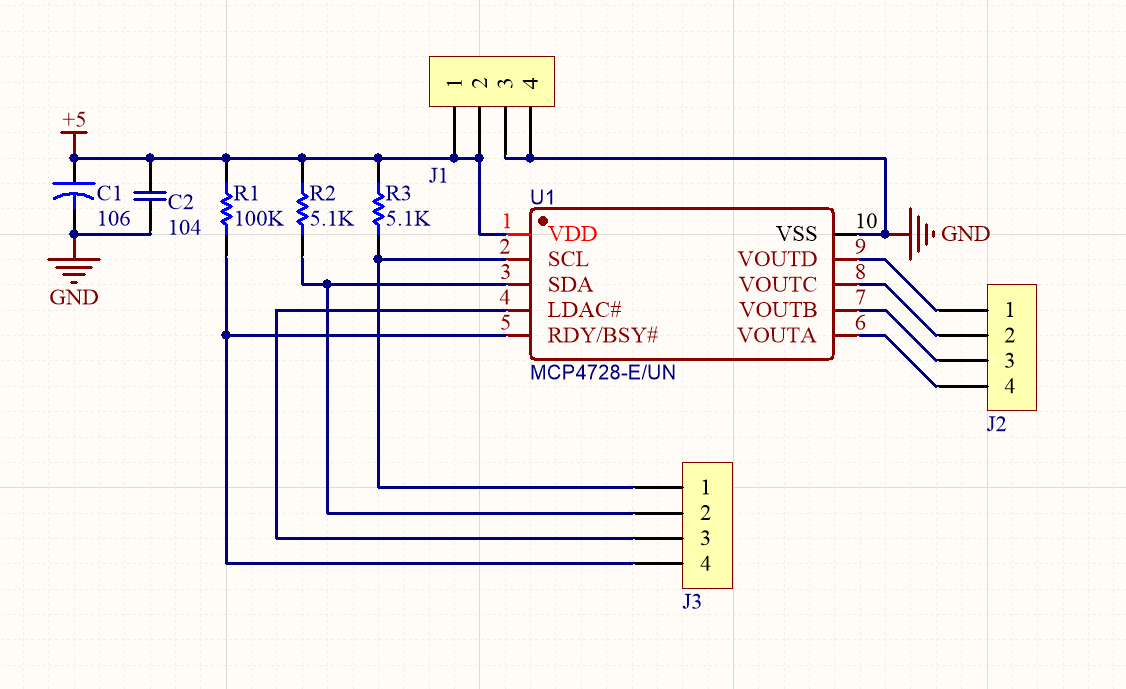 MCP4728 电路及stm32F103程序移植-CSDN博客