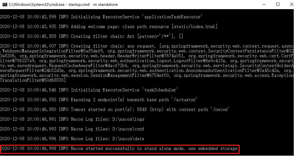 nacos服务在win10上安装和启动_nacos, 在目录下,打开bin文件夹,双击 startup.cmd-CSDN博客