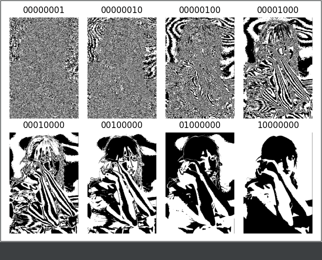 Opencv Python 视频演示：图像位平面分解与合成的过程第7位和第0位位平面图像 Csdn博客