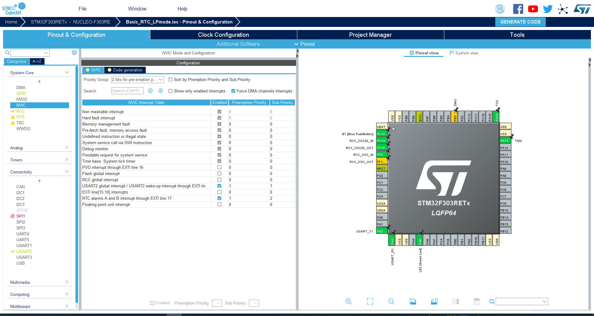 Stm32cubemx低功耗模式——待机模式(standby)rtc唤醒 Stm32 Stanby 唤醒后需要重新配置rtc吗 Csdn博客