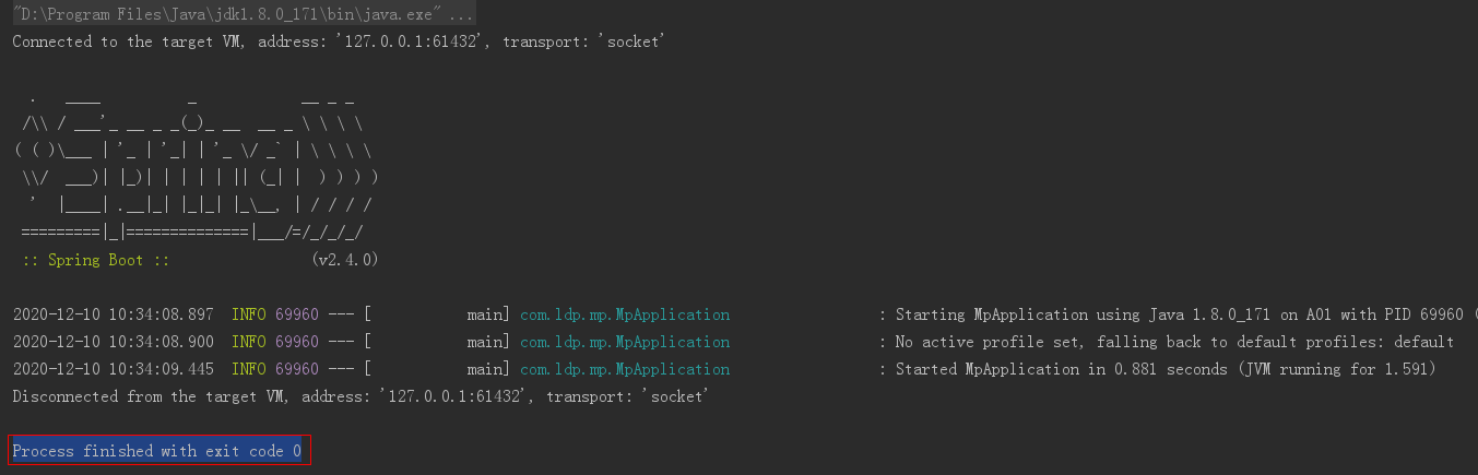 SpringBoot 项目启动报错:Process finished with exit code 0_spring process finished with exit code 0-CSDN博客