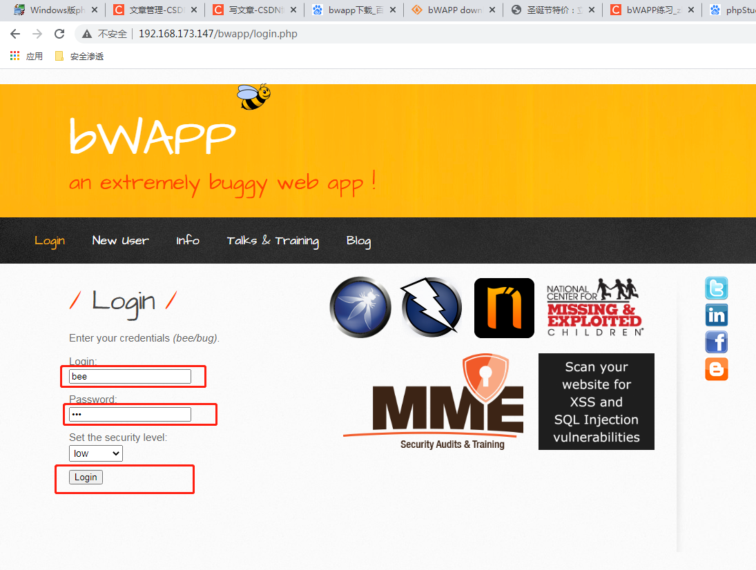 渗透测试：使用phpstudy搭建bwapp/dvwa/phpcms/pikachu环境_bwapp渗透测试-CSDN博客