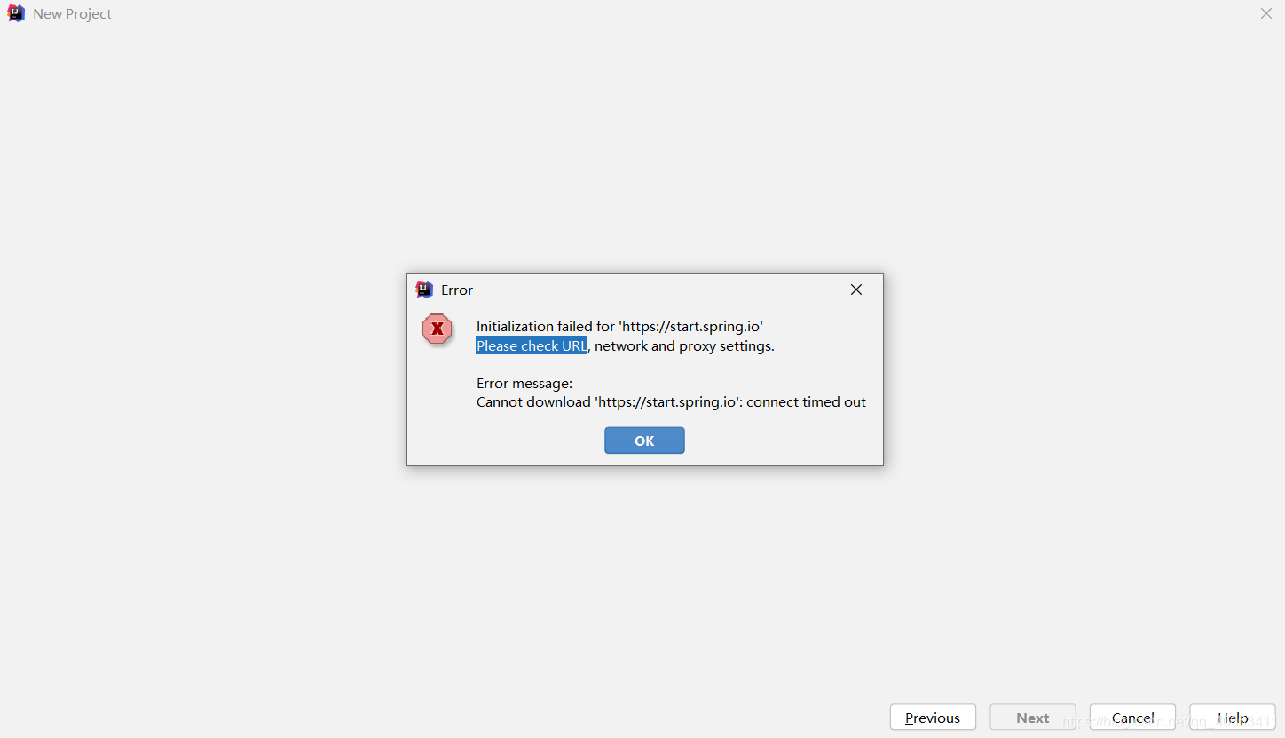 Idea创建spring Initializr项目报错initialization Failed Please Check Urlintellij Idea 2020中构建