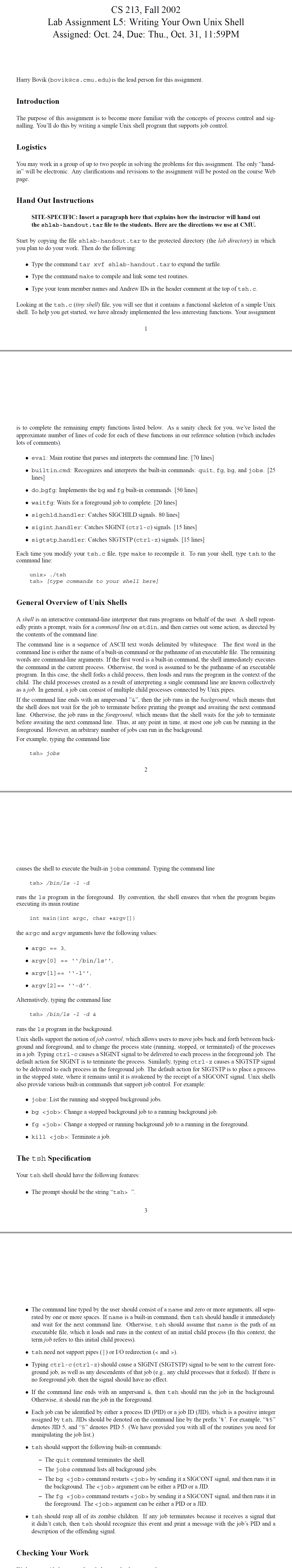 操作系统实验---Writing Your Own Unix Shell_学会编译tsh.c,调用tsh文件tracexx.txt的功能验证方法 1. 使用make命令编译t-CSDN博客