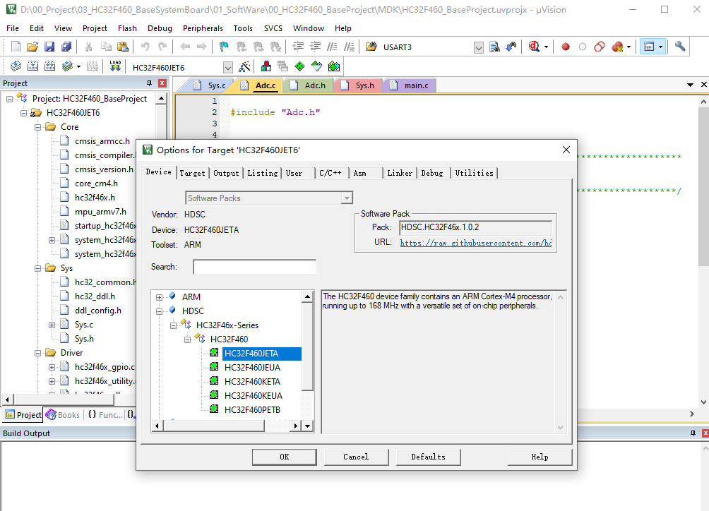 华大单片机HC32F460初接触-CSDN博客
