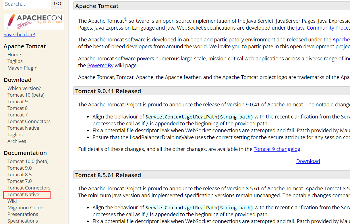 tomcat 启动报警告 An incompatible version [1.2.10] of the Apache Tomcat Native library is installed ...