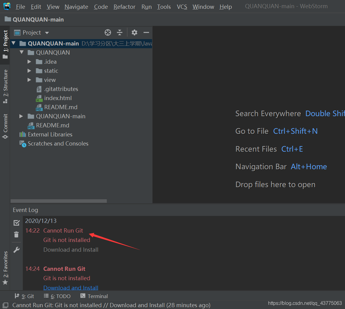 Webstorm报错cannot Run Git、git Is Not Installedcannot Run Git Git Is Not Installed Csdn博客