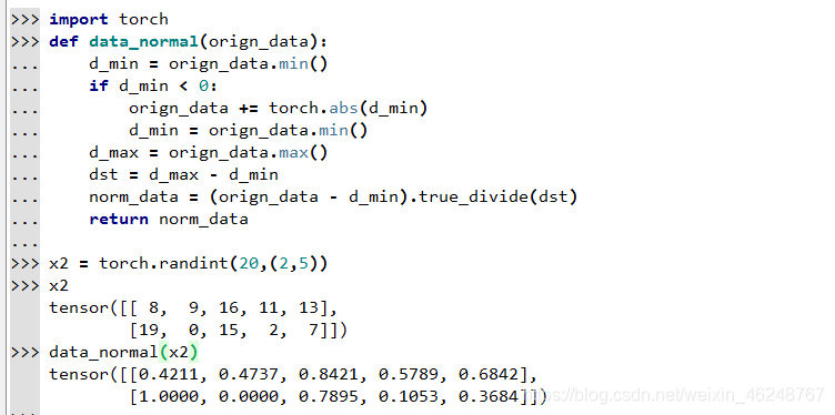 Python笔记4:数据归一化(01),归至( 11)tensor归一化 Csdn博客
