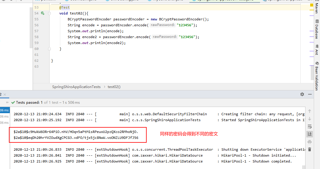 Spring Boot2整合Shiro:BCrypt加密密码,springsecurity+BCryptPasswordEncoder实现加密注册登录 加密问题_使用 ...