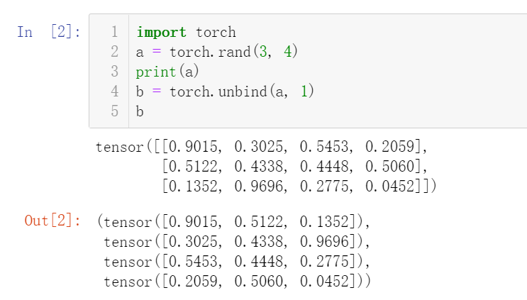 pytorch每日一学46(torch.unbind())返回给定维度所有切片的元组_pytorch unbind-CSDN博客