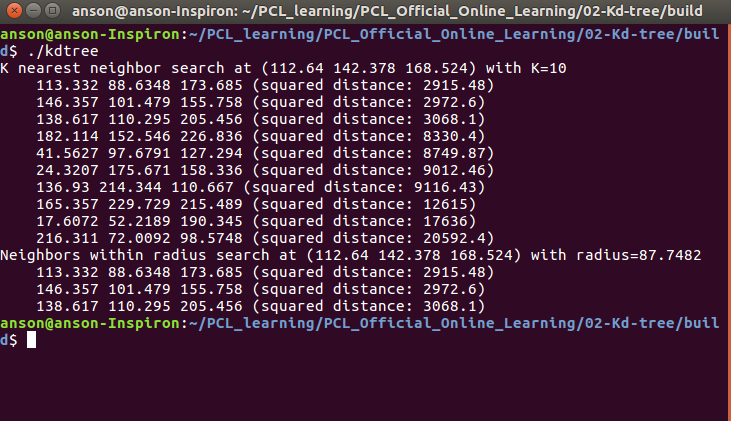 KdTree-1 PCL学习记录-8 KdTree原理及使用kdTree进行范围搜索和最近邻域搜索方法_kdtree pcl得到的索引是越小越近吗-CSDN博客