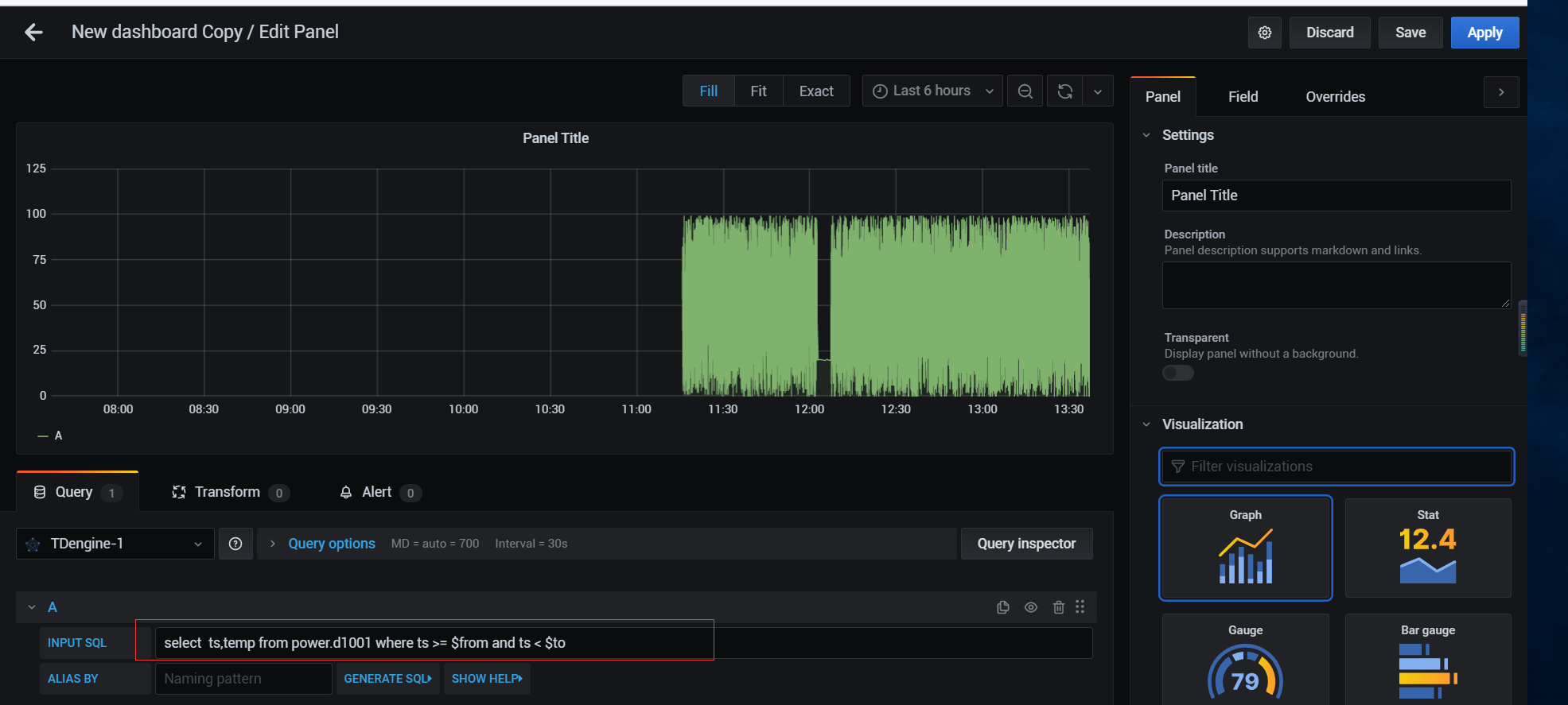 grafana+TDengine实现物联网采集数据图表显示_grafana tdengine-CSDN博客