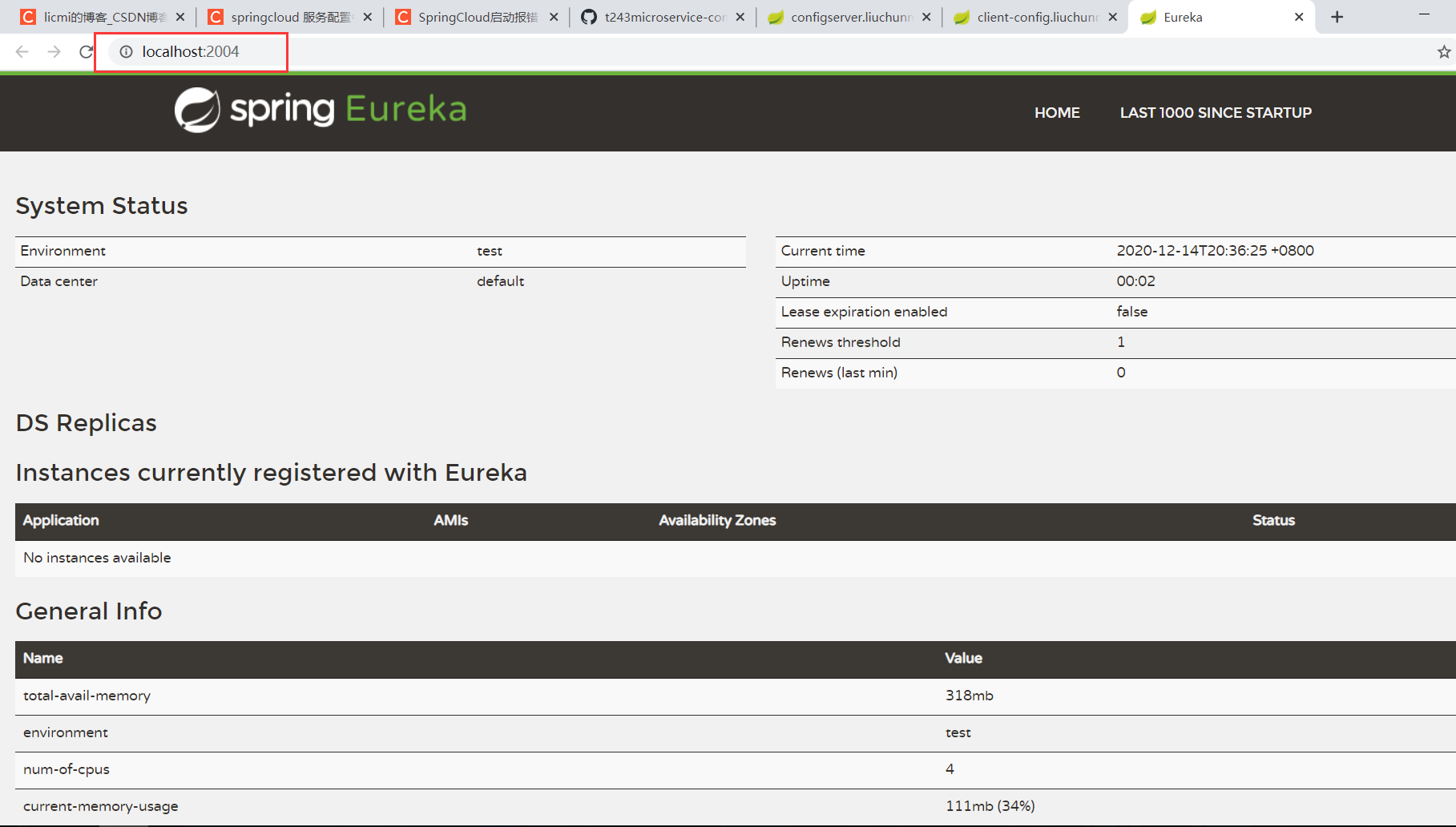 SpringCloud配置中心Config Server、Client基本操作及Config整合Eureka_config-addwatch-daemon|heartbeanmanager ...