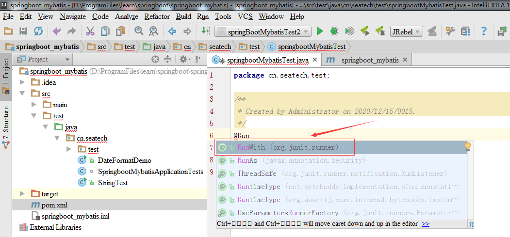 记录下在使用springboot时, 无法导入@RunWith注解的问题_runwith pom-CSDN博客