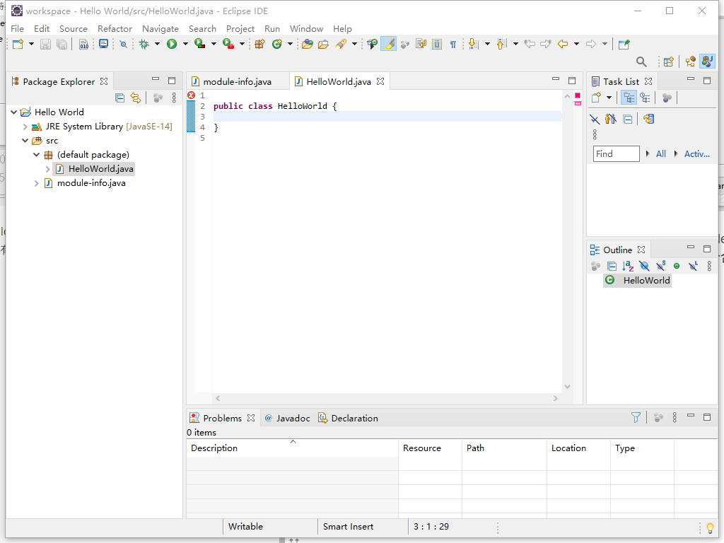 My first Java project encountered: Type name is not valid. The type name ‘Hello World’ is not a ...